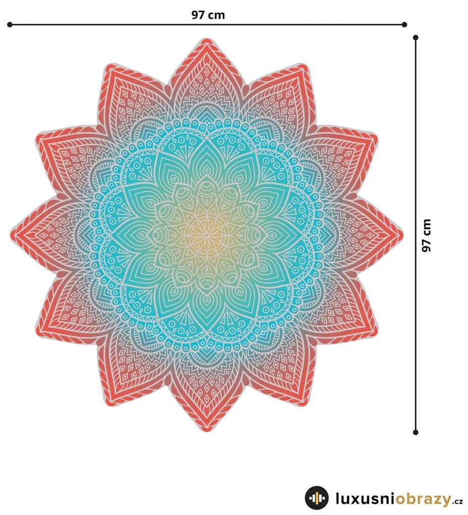 Samolepky na zeď – Mandala červeno-modrá