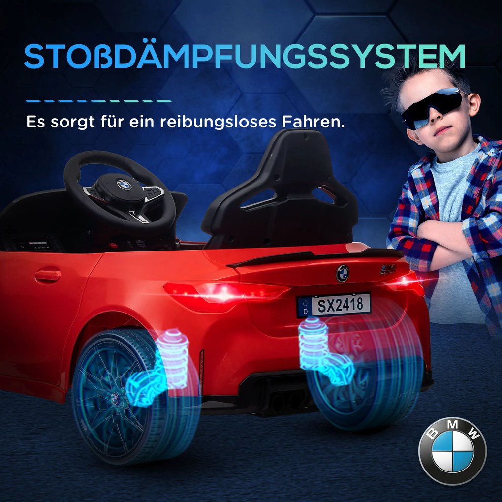 AIYAPLAY dětské elektrické autíčko BMW M4 s dálkovým ovládáním červené