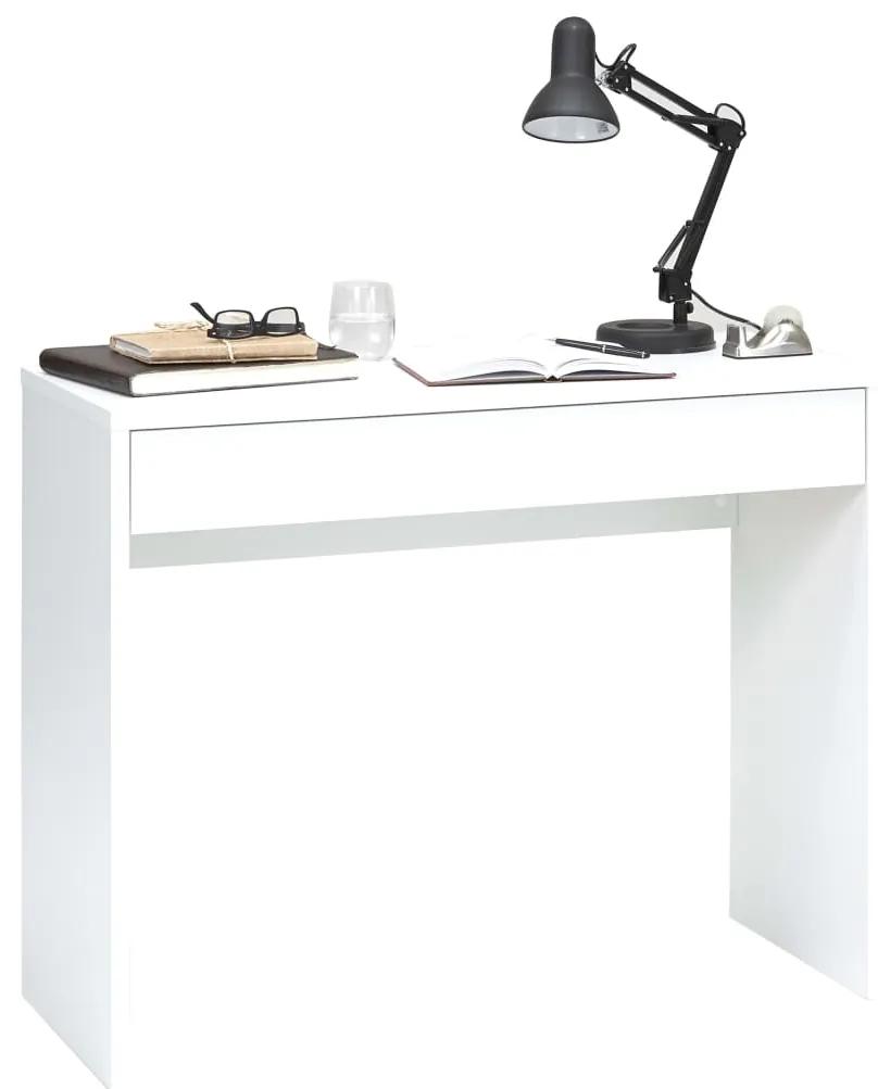 FMD Psací stůl se širokou zásuvkou 100 x 40 x 80 cm bílý, FMD 428711
