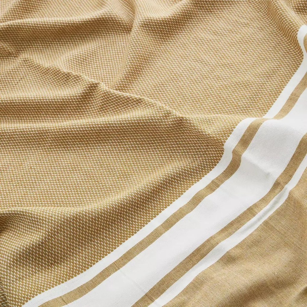 MADAM STOLTZ Bavlněná osuška Honey Striped 100 × 180 cm, žlutá barva, textil
