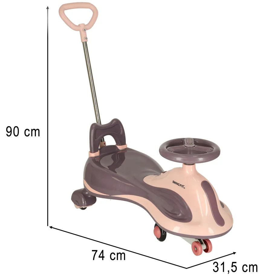 Creative Corner LED Swing FIX S2 gravitační koloběžka s rukojetí fialová max. 100 kg