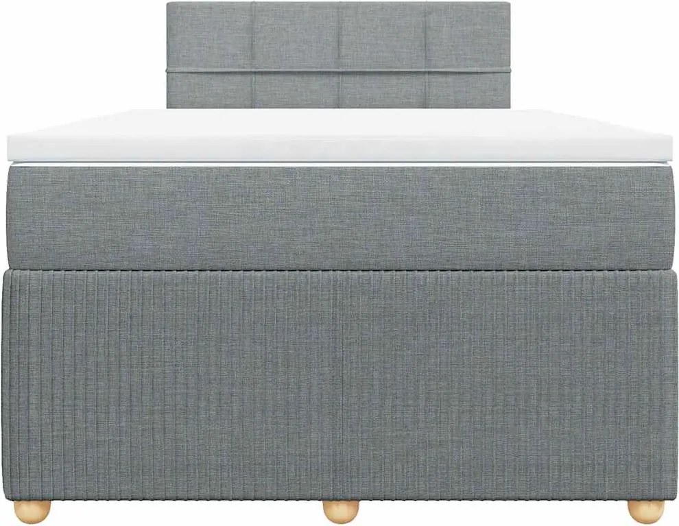 Box spring postel s matrací světle šedá 120 x 200 cm textil 3289723