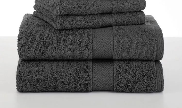 Scandi Sada 2x froté osuška 70x140 cm + 2x froté ručník 50x100 cm 500g/m2 - tmavě šedá