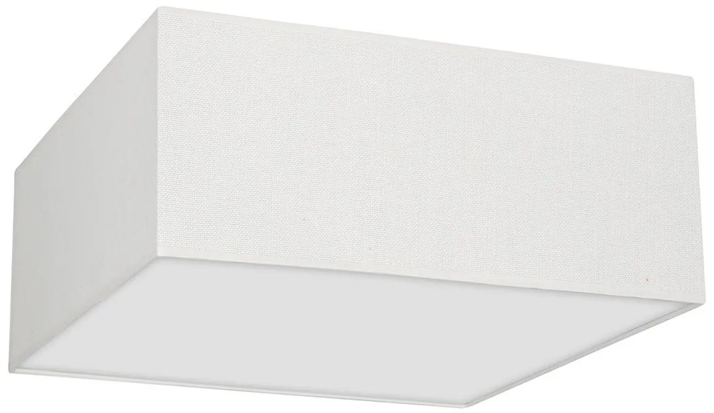 Stropní svítidlo Albion Square, 1x bílé bavlněné stínítko, (bílé plexisklo), (50cm)
