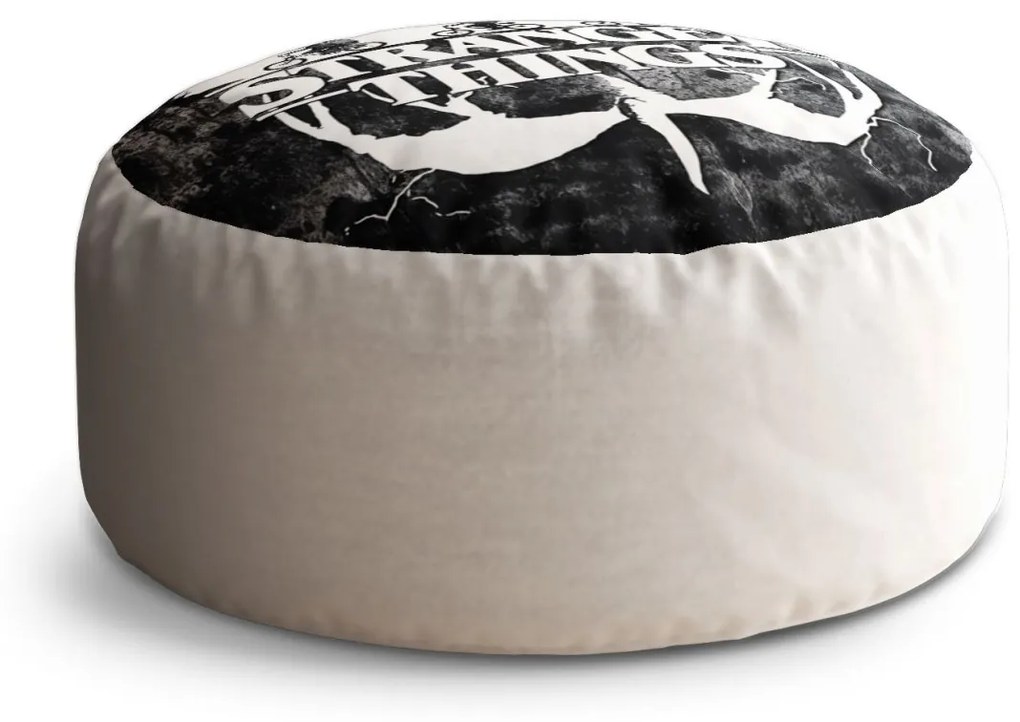Sablio Taburet Circle Stranger Things White: 38x48 cm