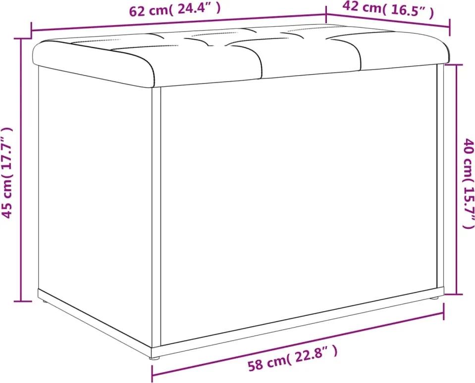 vidaXL Úložná lavice 62 x 42 x 45 cm kompozitní dřevo [835041] Barva: hnědý dub