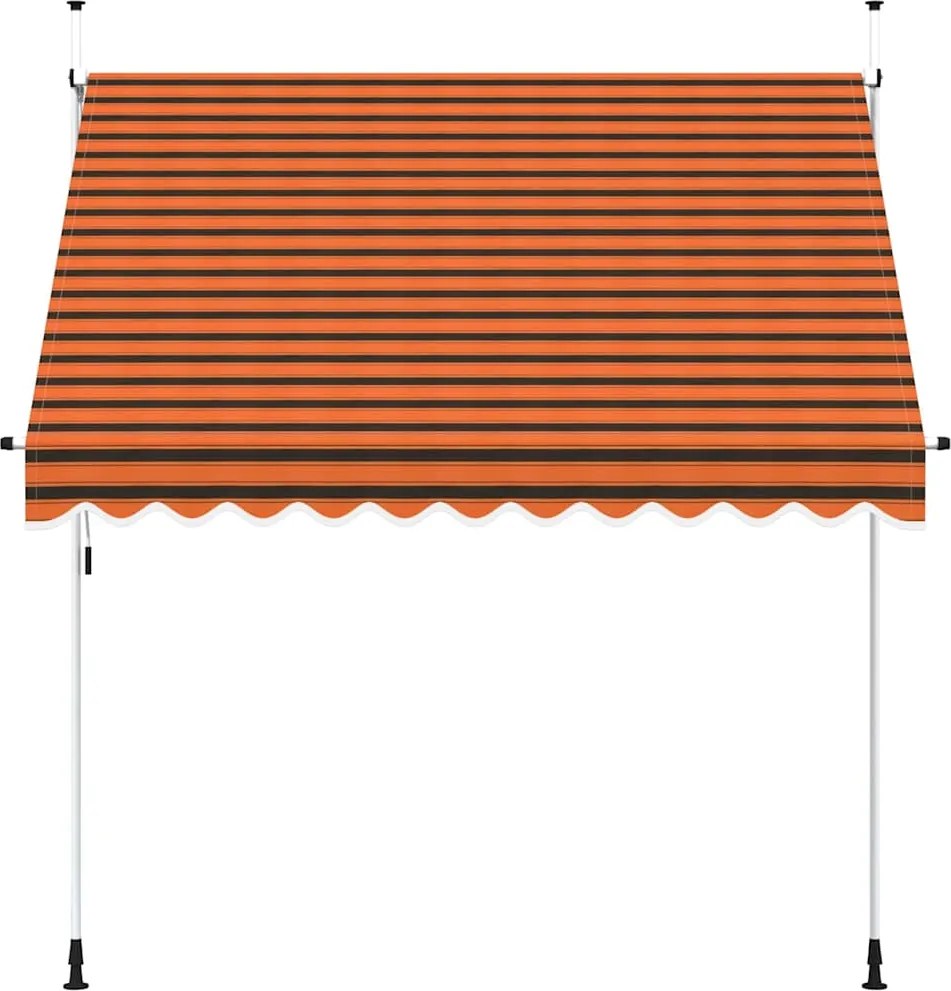 Ručně zatahovací markýza 250 cm oranžovo-hnědá 145837
