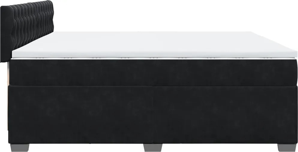 Box spring postel s matrací černá 200x200 cm samet 3288710