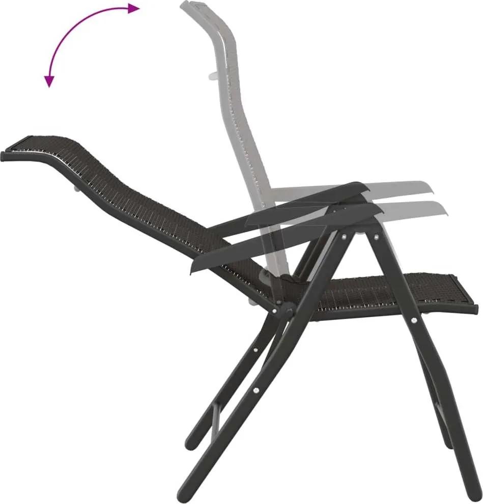 vidaXL Skládací zahradní židle 8 ks polyratan [3270612] Barva: Šedá