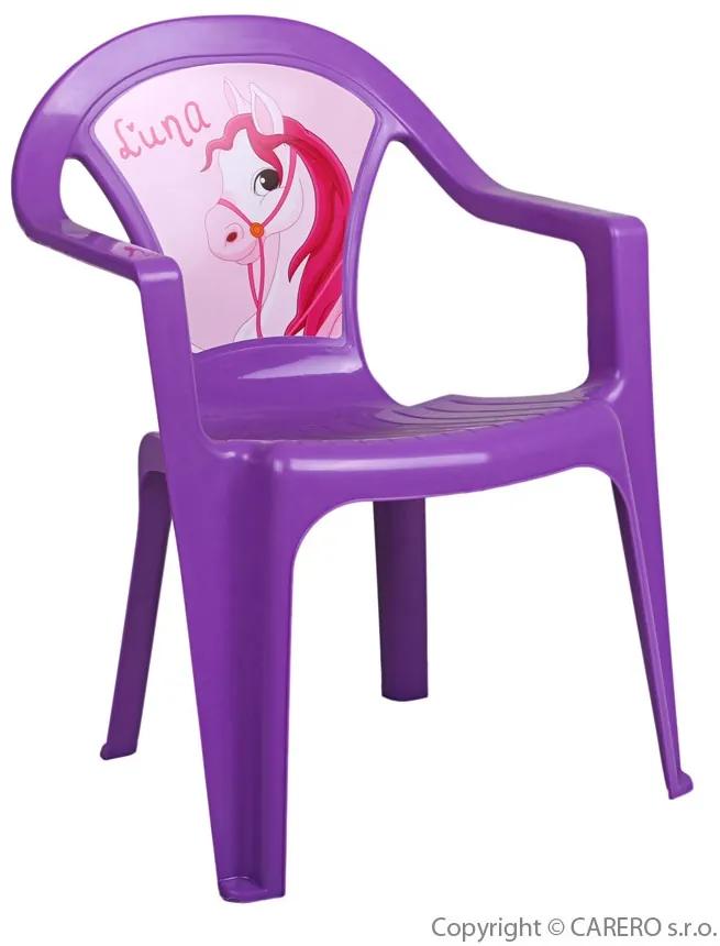 Dětský zahradní nábytek - Plastová židle fialová