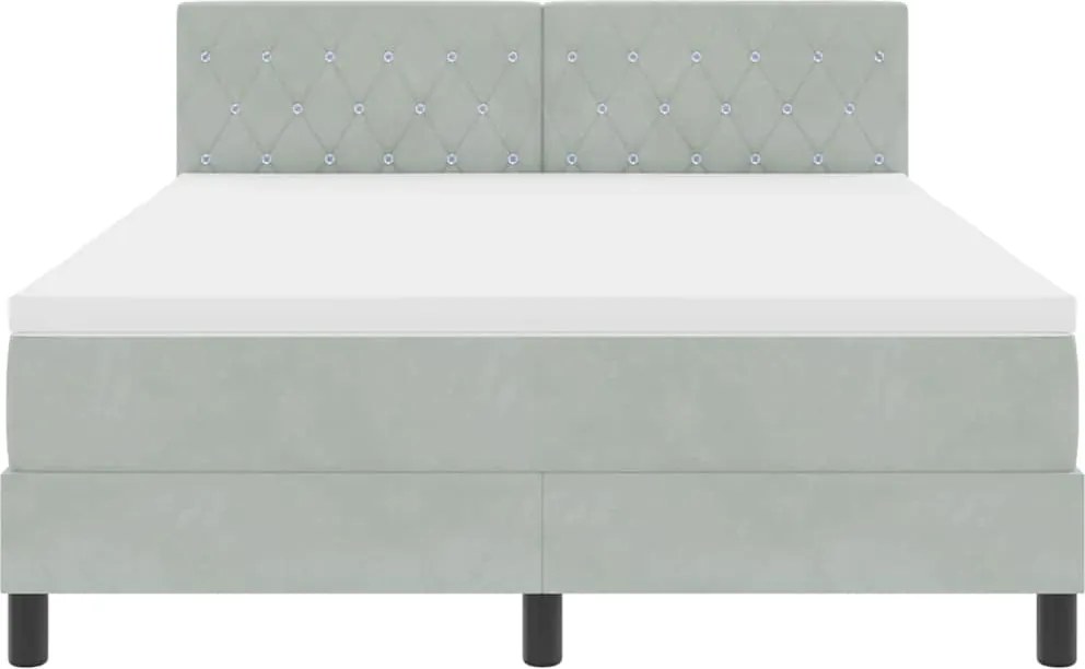 Postel s boxspringem s matrací Světle šedá 160 x 200 cm samet 3339116