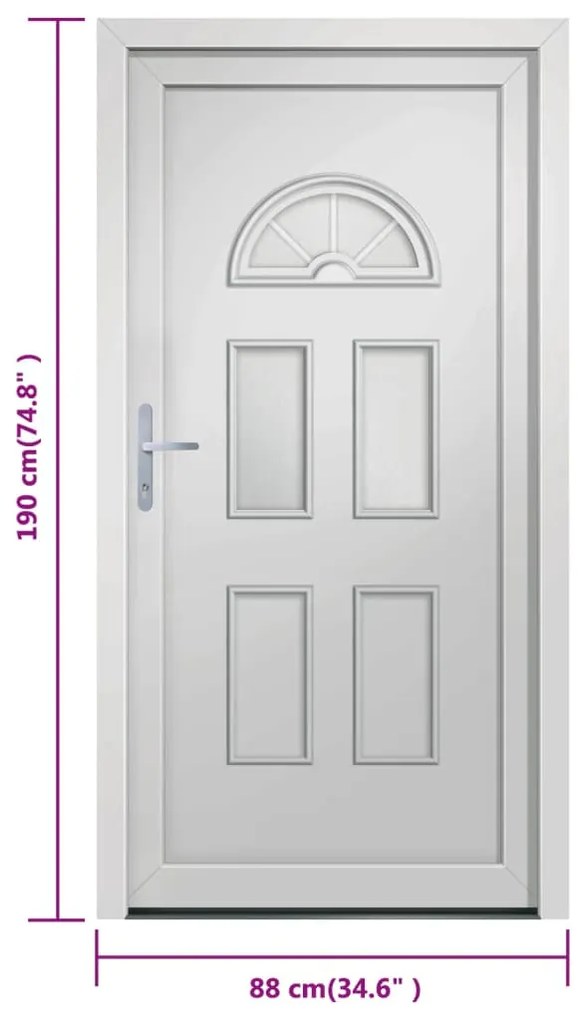 Vchodové dveře bílé 88 x 190 cm PVC,  3187909