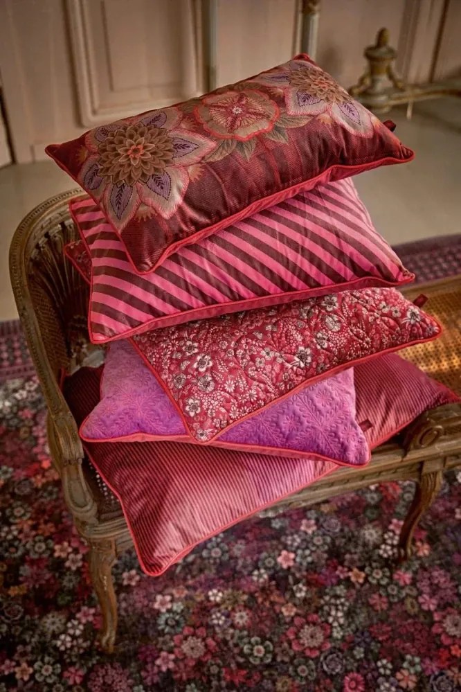 Pip Studio dekorační polštář Multi Stripe 50x70 cm, červený (Dekorační polštář s výplní)
