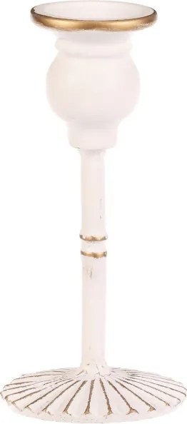 Kovový svícen 17 cm bílý FUP541
