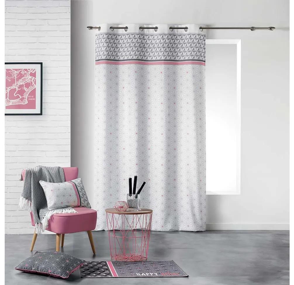 Kvalitní dekorační závěs s moderními motivy do ložnice nebo obývacího  pokoje o rozměru 140x260 cm s kroužky pro tyčovou garnyž. | BIANO