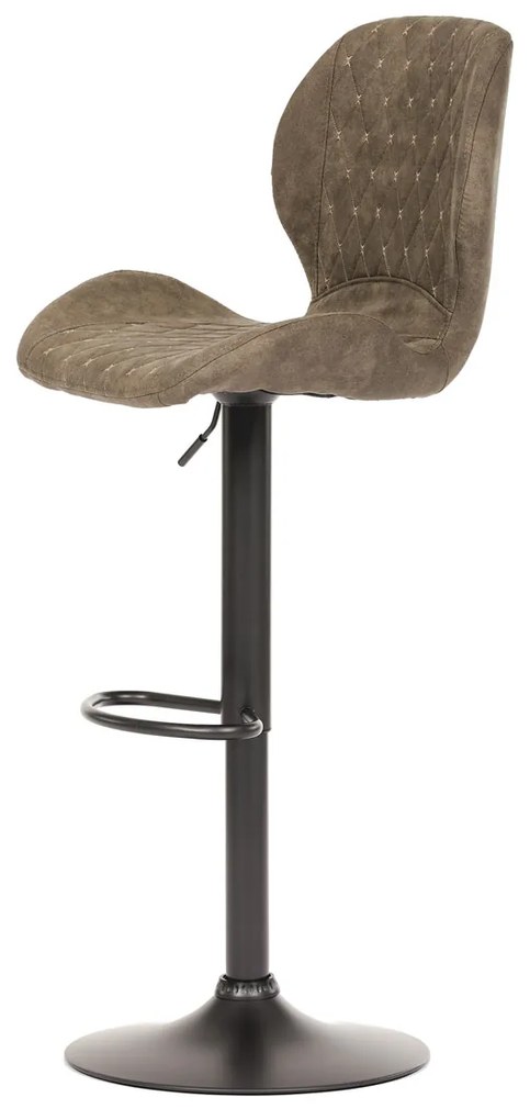 Barová židle AUB-431 BR3 látka cowboy hnědá, podnož kov černý lak