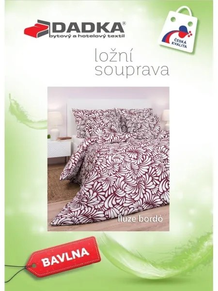 DADKA Povlečení bavlna Iluze bordó 240x200, 2x 70x90 cm