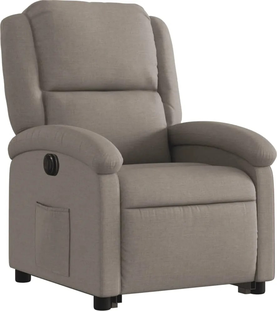 Elektrické zvedací polohovací křeslo taupe textil 3204196