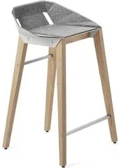 Barová židle Tabanda DIAGO, 62cm, dubová podnož, plst (RAL9018)