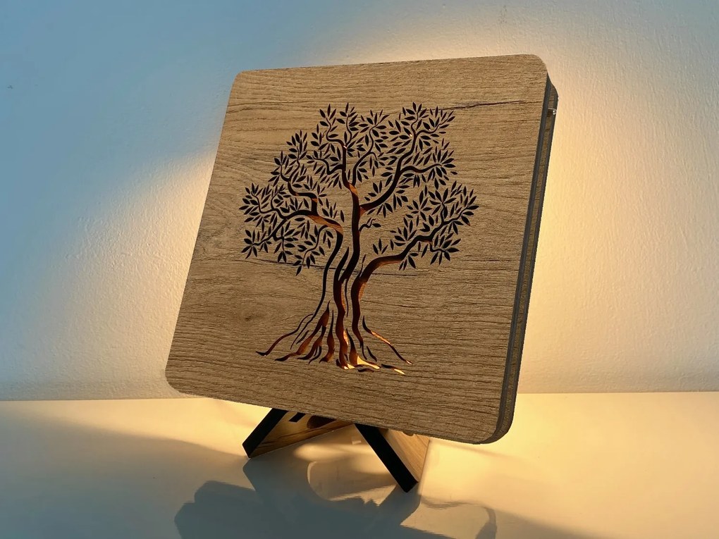 Li-Go "Olivovník" lampa 19x19 cm provedení povrchu: ořech