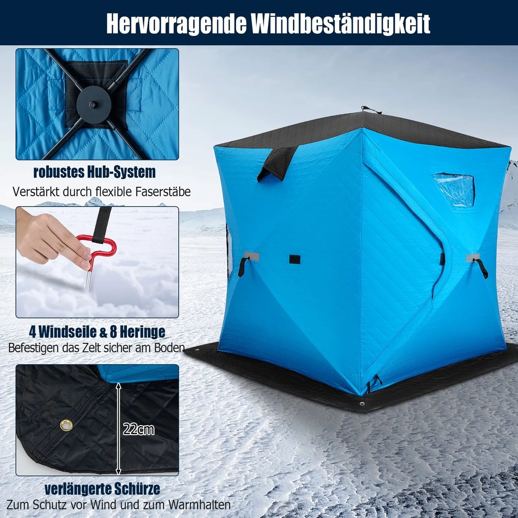 Costway Izolovaný vyskakovací stan pro rybaření na ledě s vycpanými stěnami