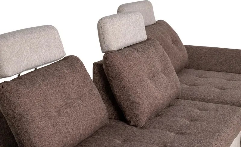 Moderní rohová sedací souprava DIOR s rozkladem, hnědá (orion 3040 06/02), levá