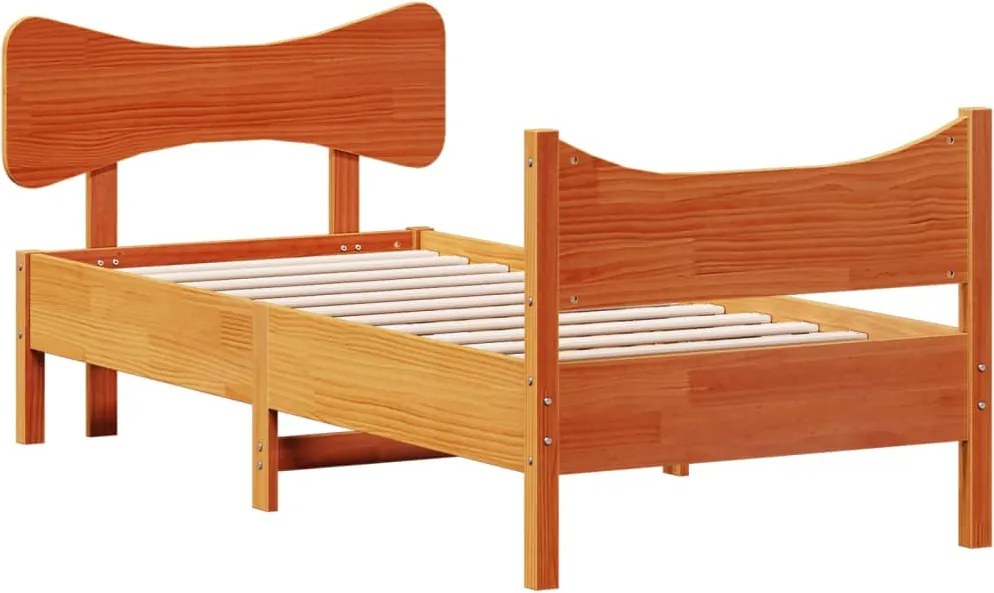 Postel bez matrace voskově hnědá 75 x 190 cm masivní borovice 3216407