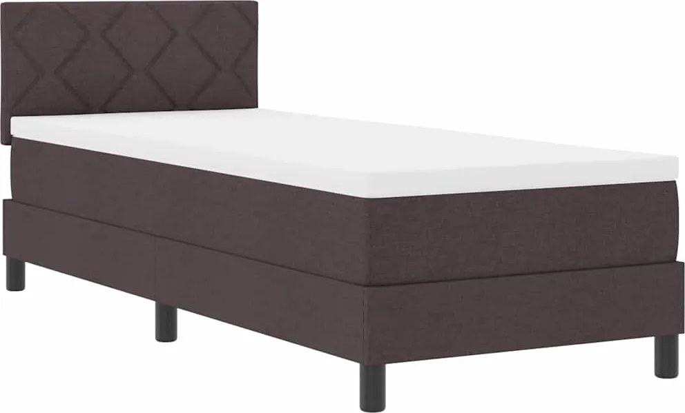 Postel s boxspringem s čelo Tmavě hnědá 80 x 200 cm textil 3338723