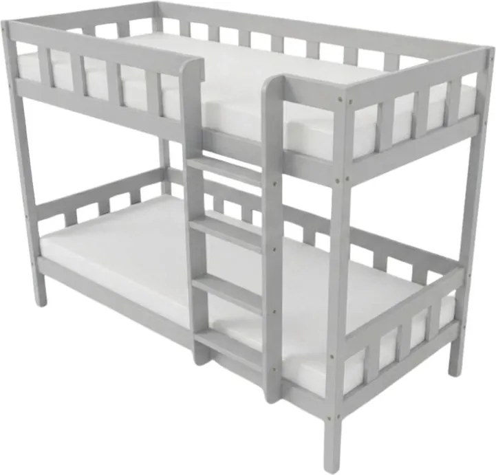 Benlemi Patrová postel PLOTTY s žebříkem 90x200 cm Zvolte barvu: Tmavě šedá, Zvolte šuplík: Přistýlka 90x190 cm, Zvolte stranu: Vpravo