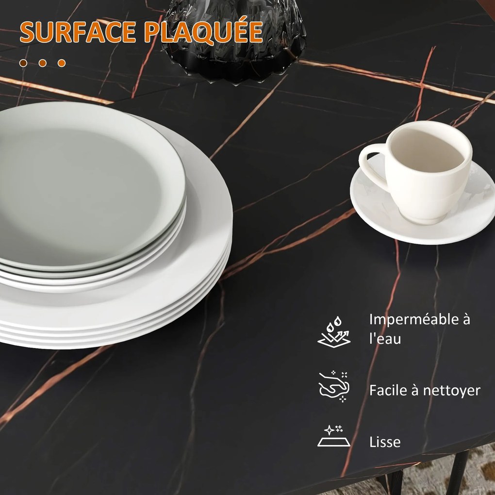 Skládací kuchyňský stůl HOMCOM, skládací jídelní stůl se 2 skládacími deskami, 2 kolečky s brzdami, pro 6 osob, nosnost 20 kg, 120 x 80 x 73 cm, imit…