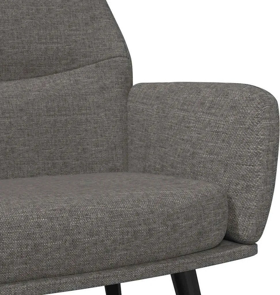 Relaxační křeslo se stoličkou světle šedé textil 3097429