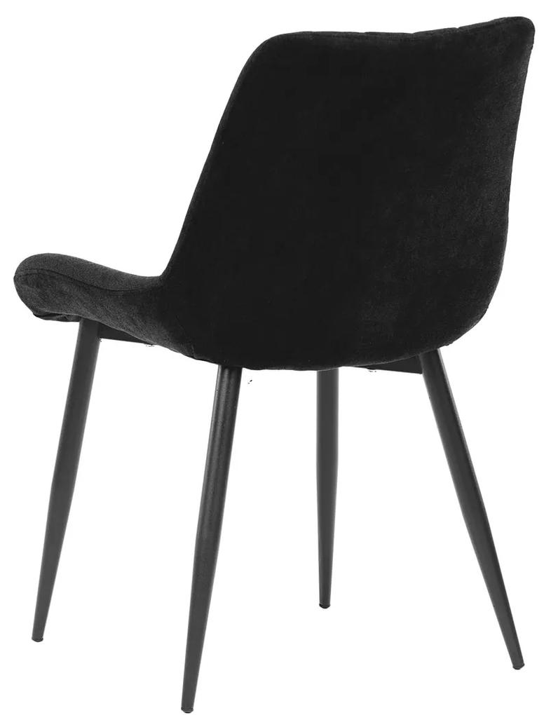 Jídelní židle DCL-218 BK2 látka černá, kov černý lak mat