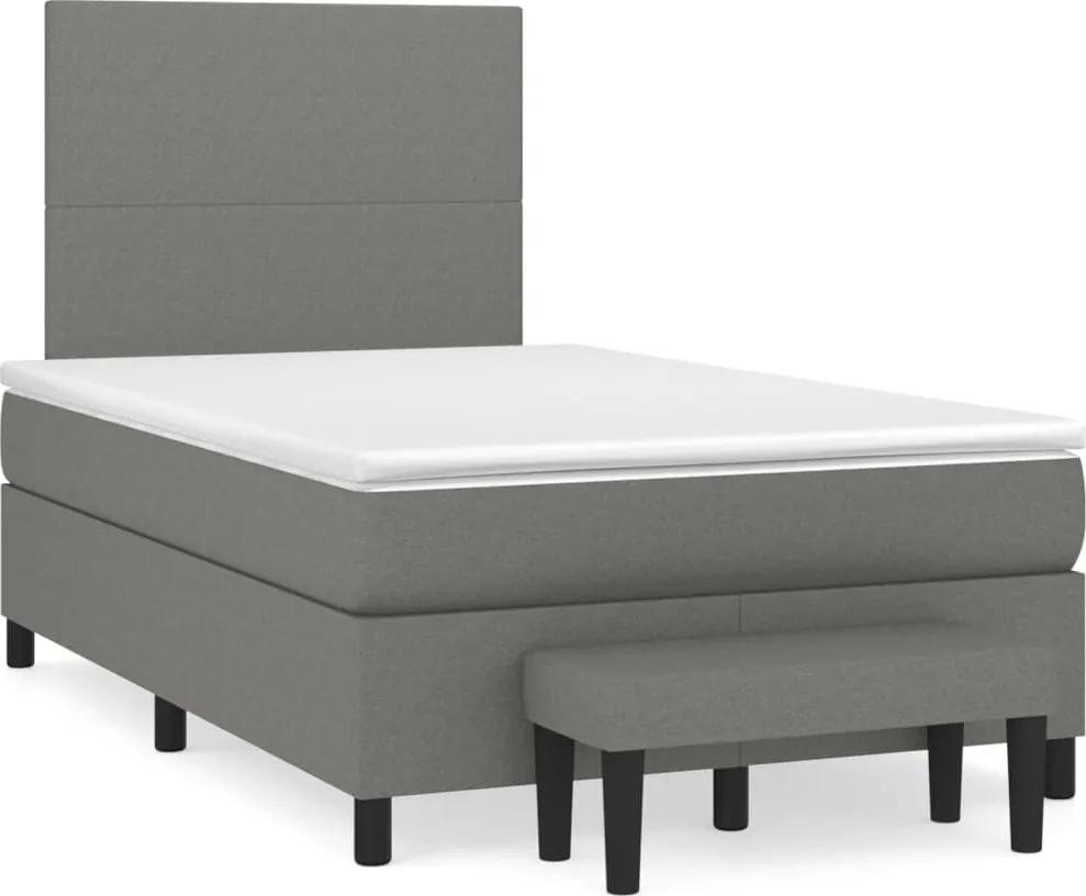 vidaXL Box spring postel s matrací 120x200 cm textil [3136422] Barva: Černá