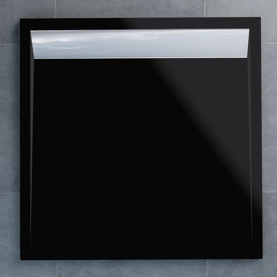 SanSwiss Ila Sprchová vanička čtvercová 90×90 cm černá Barva krytu  sifonu: Aluchrom WIQ 090 50 154