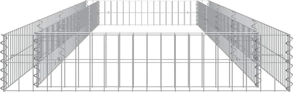 Gabionový vyvýšený záhon pozinkovaná ocel 400 x 100 x 20 cm 151314