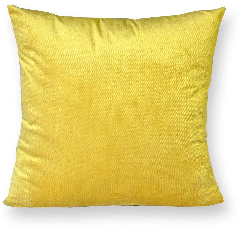 GADEO dekorační povlak na polštář VELVET žlutá Rozměr: 40x40 cm