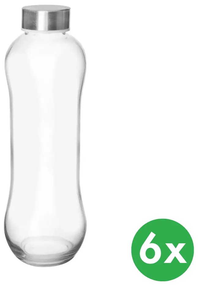 Skleněná láhev s víčkem 0,6 l, balení 6 ks