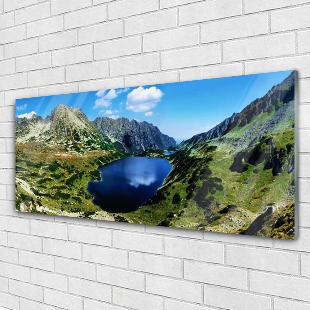 akrylový obraz Hora Jezero Krajina 125x50 cm