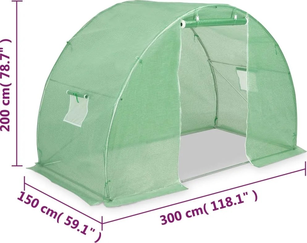 vidaXL Fóliovník 4,5 m² 300 x 150 x 200 cm [45533]
