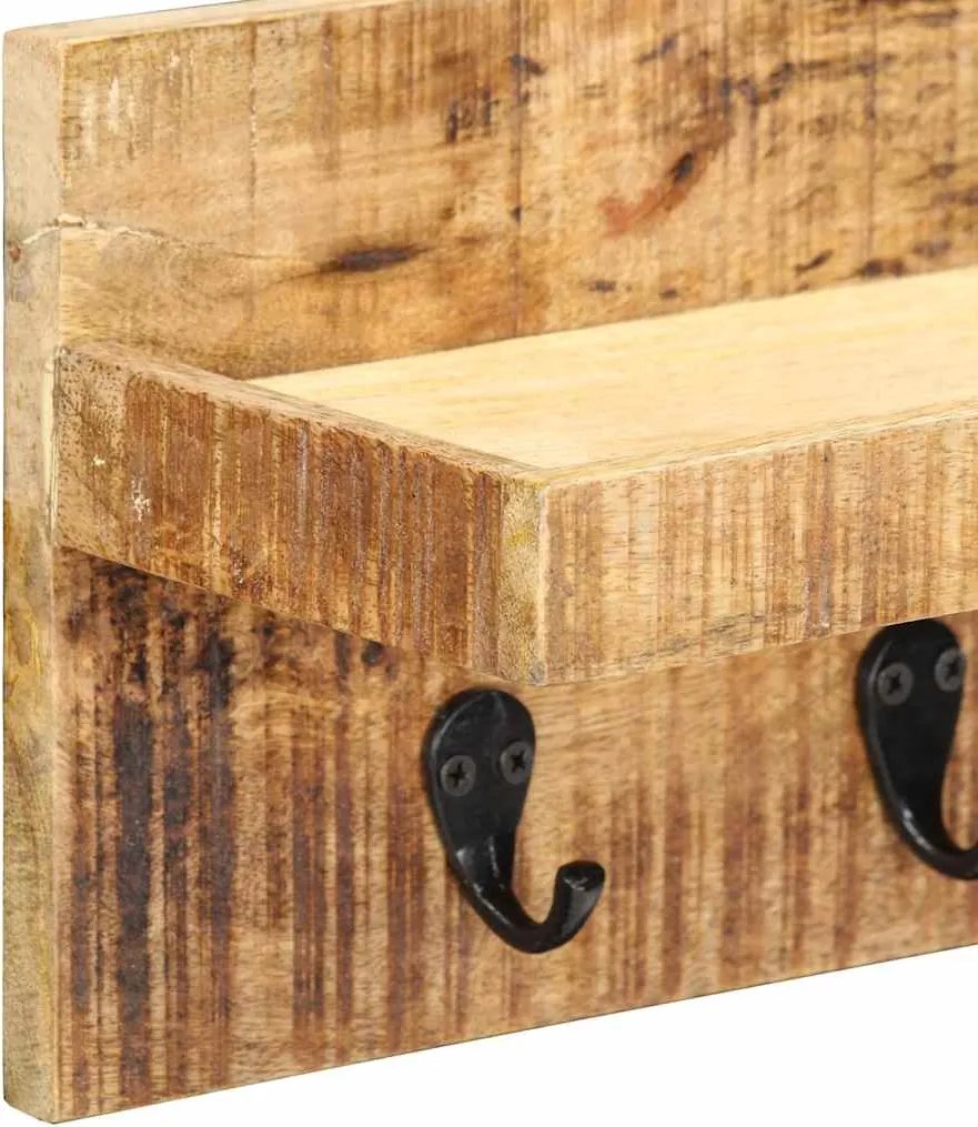 Nástěnný věšák 60 x 15 x 20 cm masivní hrubé mangovníkové dřevo 286469
