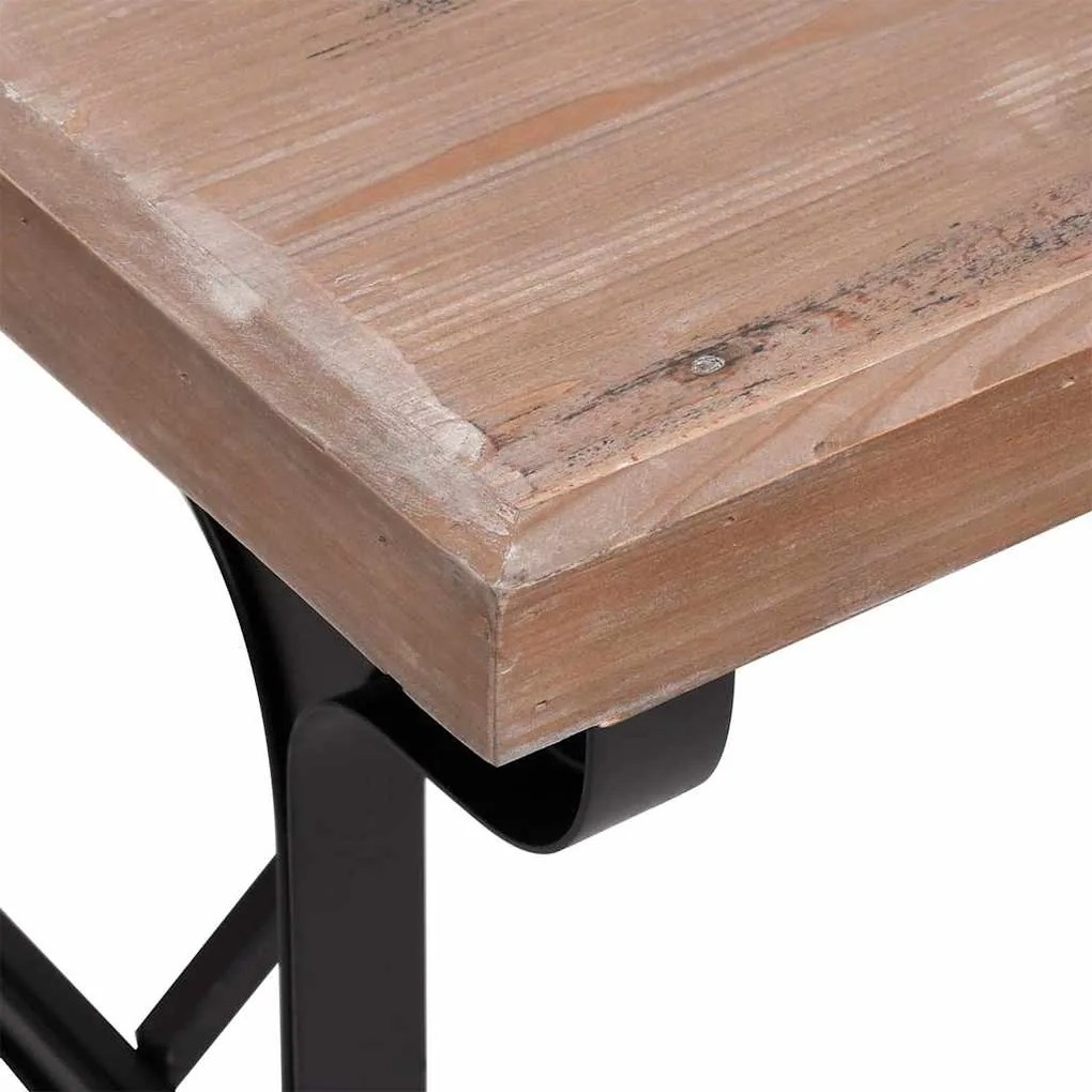 Jídelní stůl 110 x 65 x 82 cm masivní jedlové dřevo a železo 340769