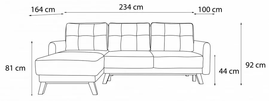 Béžová rozkládací rohová pohovka Bobochic Paris Balio Enjoy, pravý roh