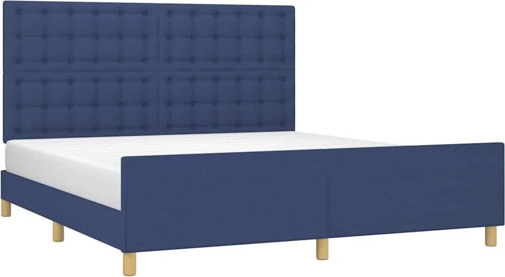Rám postele s čelem modrý 180x200 cm textil 3125403