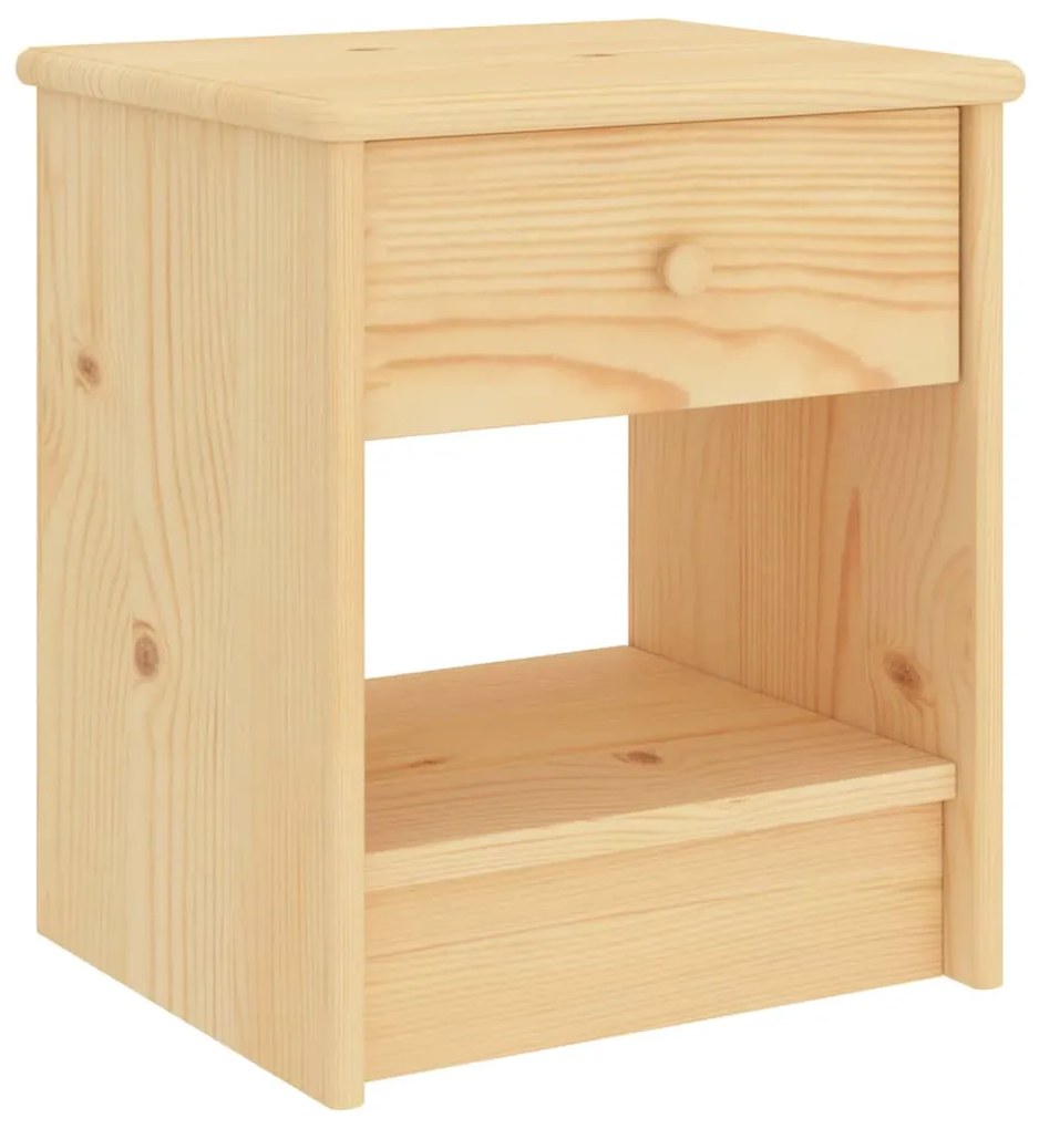Noční stolek světlé dřevo 35 x 30 x 40 cm masivní borovice 322221