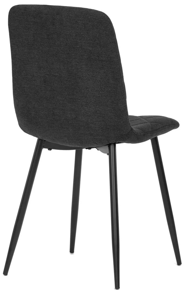 AUTRONIC Židle jídelní, černá látka, nohy černý kov