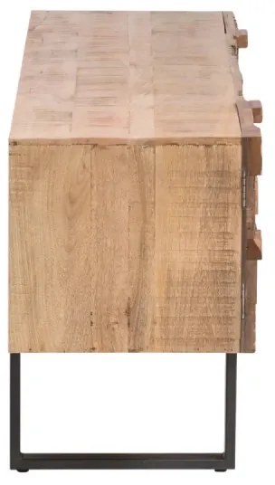 furniture-nabytek.cz - Masivní TV stolek Grónsko z mangového dřeva, lakovaný, hnědý – 180×45×65 cm