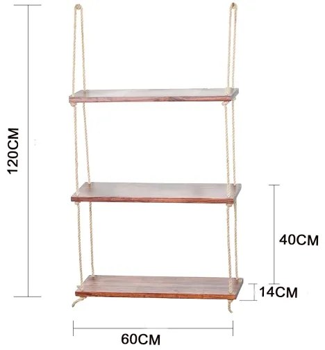 Závěsná police 120x60 cm smrk