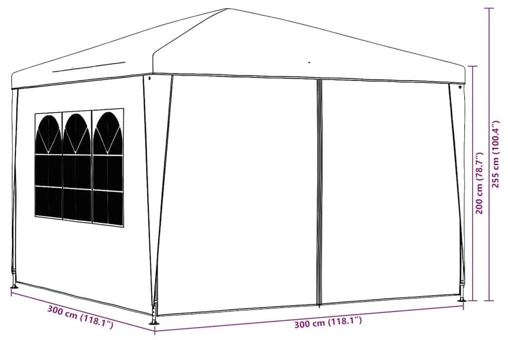 vidaXL Marketos Party stan 3 x 3 m antracitový
