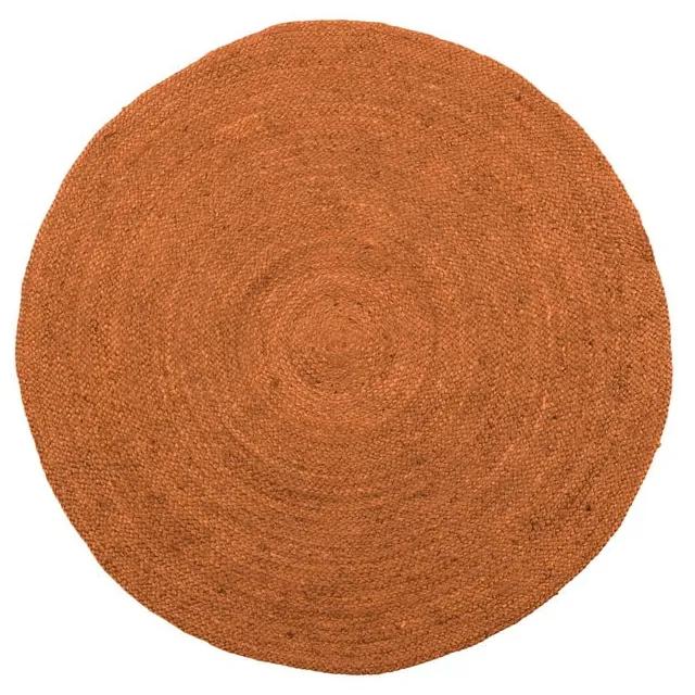 Hnědý jutový koberec WOOOD Ross, ø 150 cm