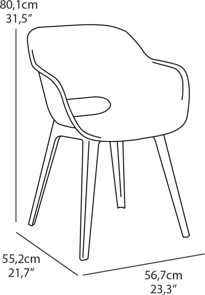 Keter Zahradní židle Akola 2 ks olivově [431495] Barva: Bílá